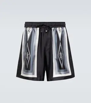 Amiri Diamond Silk Shorts Multicoloured