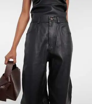 Stouls High-rise Wide-leg Leather Pants