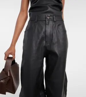 Stouls High-rise Wide-leg Leather Pants