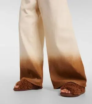 Alanui High-rise Wide-leg Jeans - White
