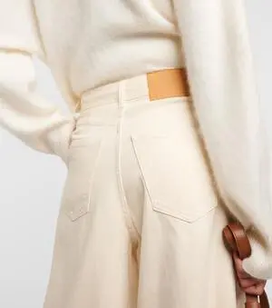Alanui High-rise Wide-leg Jeans - White