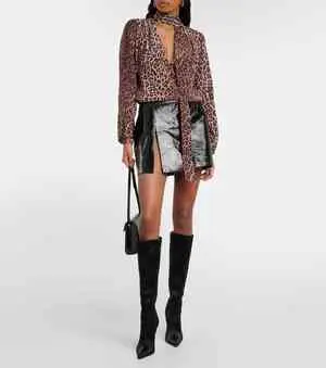Rixo Moss Leopard-print Silk Blouse - Multicoloured