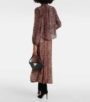 Rixo Moss Leopard-print Silk Blouse - Multicoloured