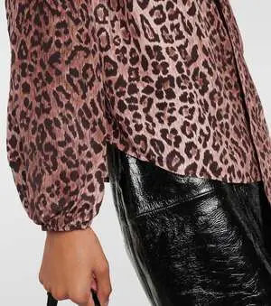 Rixo Moss Leopard-print Silk Blouse - Multicoloured