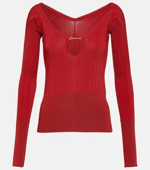 Jacquemus Le Haut Pralu Off-shoulder Sweater - Red