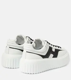 Hogan H-stripes Leather Lace-up Sneakers - White