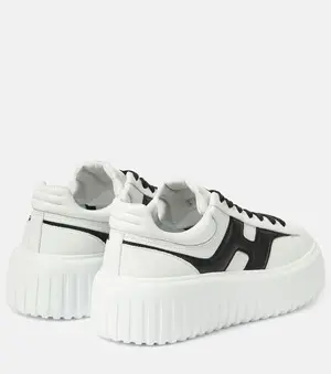 Hogan H-stripes Leather Lace-up Sneakers - White