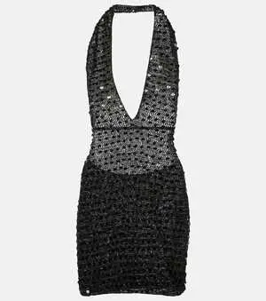 AYA MUSE Sequined Halterneck Minidress