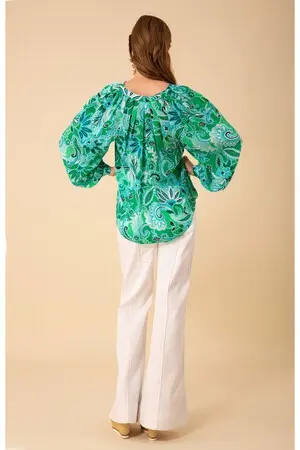 Hale Bob Josie Silk Top - Blue