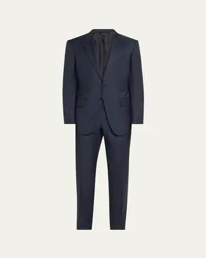 TOM FORD Modern Fit Sharkskin Suit - Dark Blue