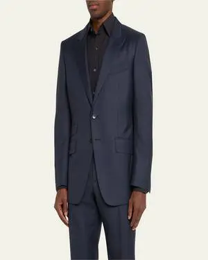 TOM FORD Modern Fit Sharkskin Suit - Dark Blue