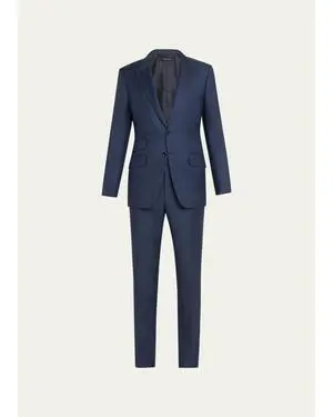 TOM FORD Modern Fit Sharkskin Suit - Navy