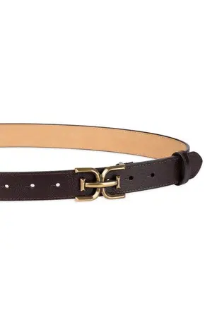 Sam Edelman Logo Buckle Leather Belt - Brown