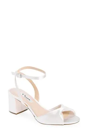 Nina Nigella Glitter Ankle-wrap Sandal - Ivory