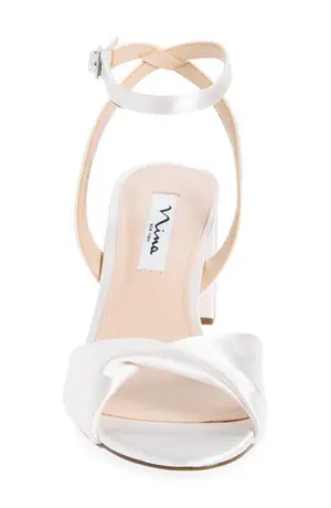 Nina Nigella Glitter Ankle-wrap Sandal - Ivory