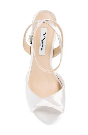 Nina Nigella Glitter Ankle-wrap Sandal - Ivory