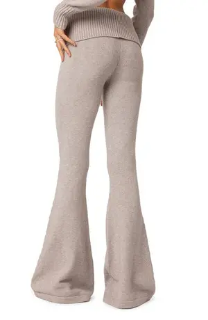 EDIKTED Desiree Foldover Flare Knit Pants