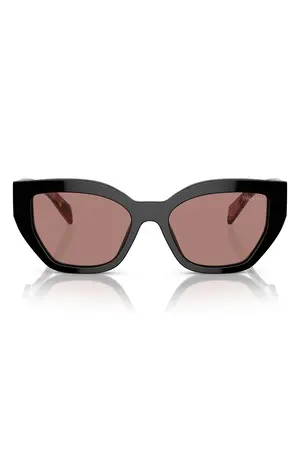Prada Prada 53mm Butterfly Sunglasses Lite Brown