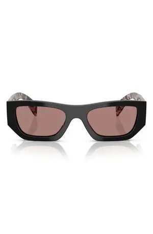 Prada Prada 53mm Pillow Sunglasses Black Brown