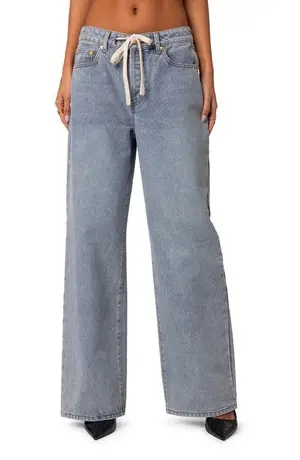 EDIKTED Wynn Low Rise Wide Leg Jeans
