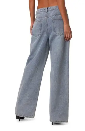 EDIKTED Wynn Low Rise Wide Leg Jeans