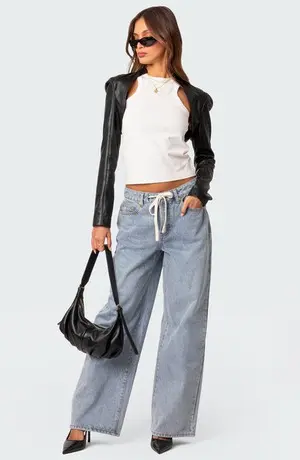 EDIKTED Wynn Low Rise Wide Leg Jeans
