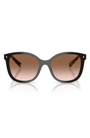 Prada 53mm Square Sunglasses - Black/brown Gradient