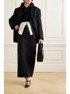 Wardrobe.NYC Denim Maxi Skirt - Black