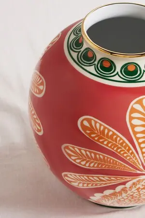 La DoubleJ Bubble Gold-plated Painted Porcelain Vase