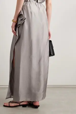 Aje Immersion Draped Silk-blend Maxi Skirt