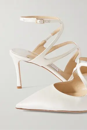 JIMMY CHOO Azia 95 Satin Pumps - White