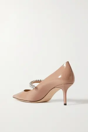 JIMMY CHOO Bing 65 Crystal-embellished Patent-leather Pumps - Pink