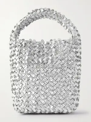 Bottega Veneta Small Intrecciato Metallic Leather Bucket Bag