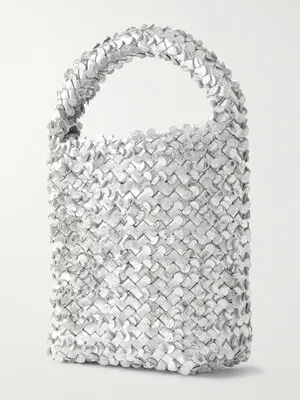 Bottega Veneta Small Intrecciato Metallic Leather Bucket Bag