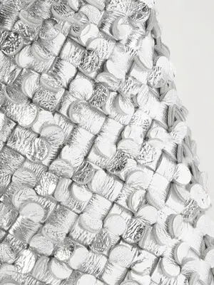 Bottega Veneta Small Intrecciato Metallic Leather Bucket Bag