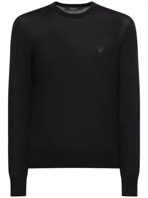 Versace Medusa Wool & Silk Knit Sweater - Black