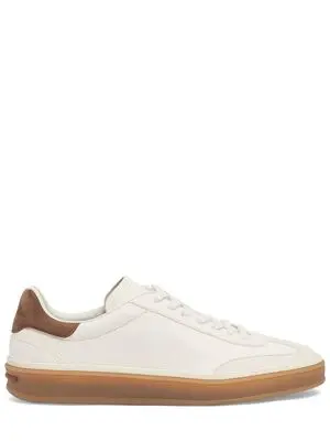 Loro Piana Tennis Walk Leather Sneakers Off White