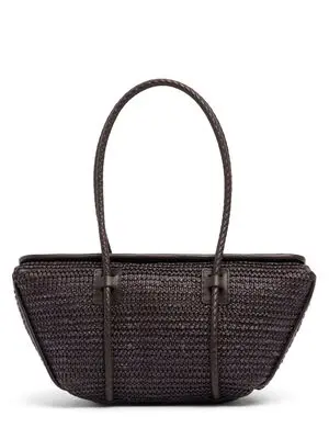 Hereu Forna Raffia & Leather Shoulder Bag
