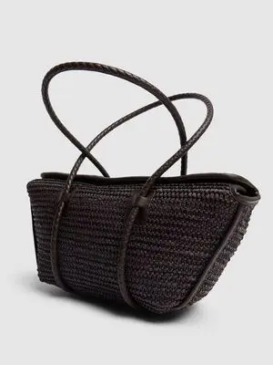 Hereu Forna Raffia & Leather Shoulder Bag