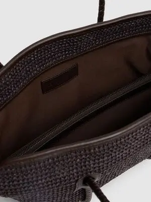 Hereu Forna Raffia & Leather Shoulder Bag