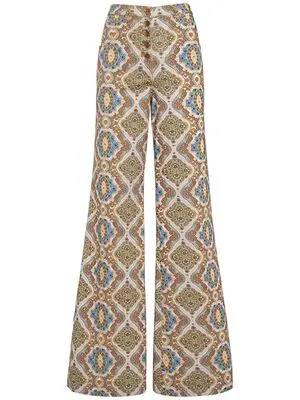 Etro ETRO Printed Flared Jeans - Multi Lilac