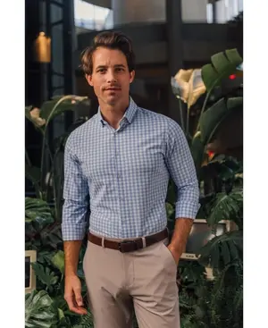 Mizzen+main Leeward Dress Shirt - Light Blue Gingham