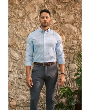 Mizzen+main Leeward Dress Shirt - Light Blue Gingham