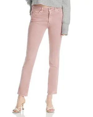 Ag Ag Mari Coated Mid Rise Slim Jeans Rose Blush