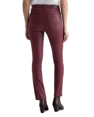 Ag Mari Coated Mid Rise Slim Jeans - Winery