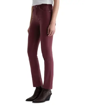 Ag Mari Coated Mid Rise Slim Jeans - Winery
