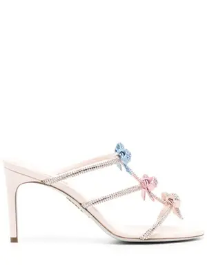 Rene Caovilla 100mm Crystal-embellished Satin Sandals