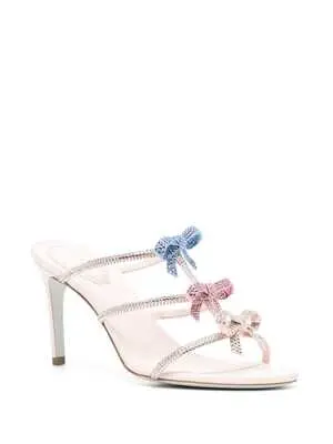 Rene Caovilla 100mm Crystal-embellished Satin Sandals