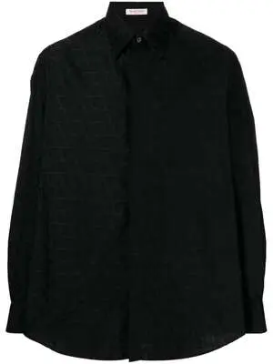Valentino Garavani Toile Iconographe-print Poplin Shirt - Black