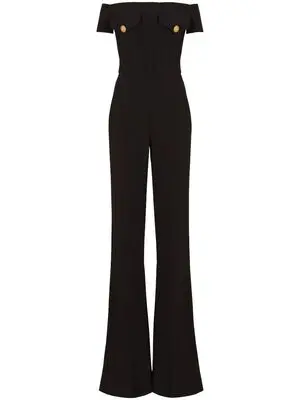 Balmain Off-shoulder Flared Jumpsuit